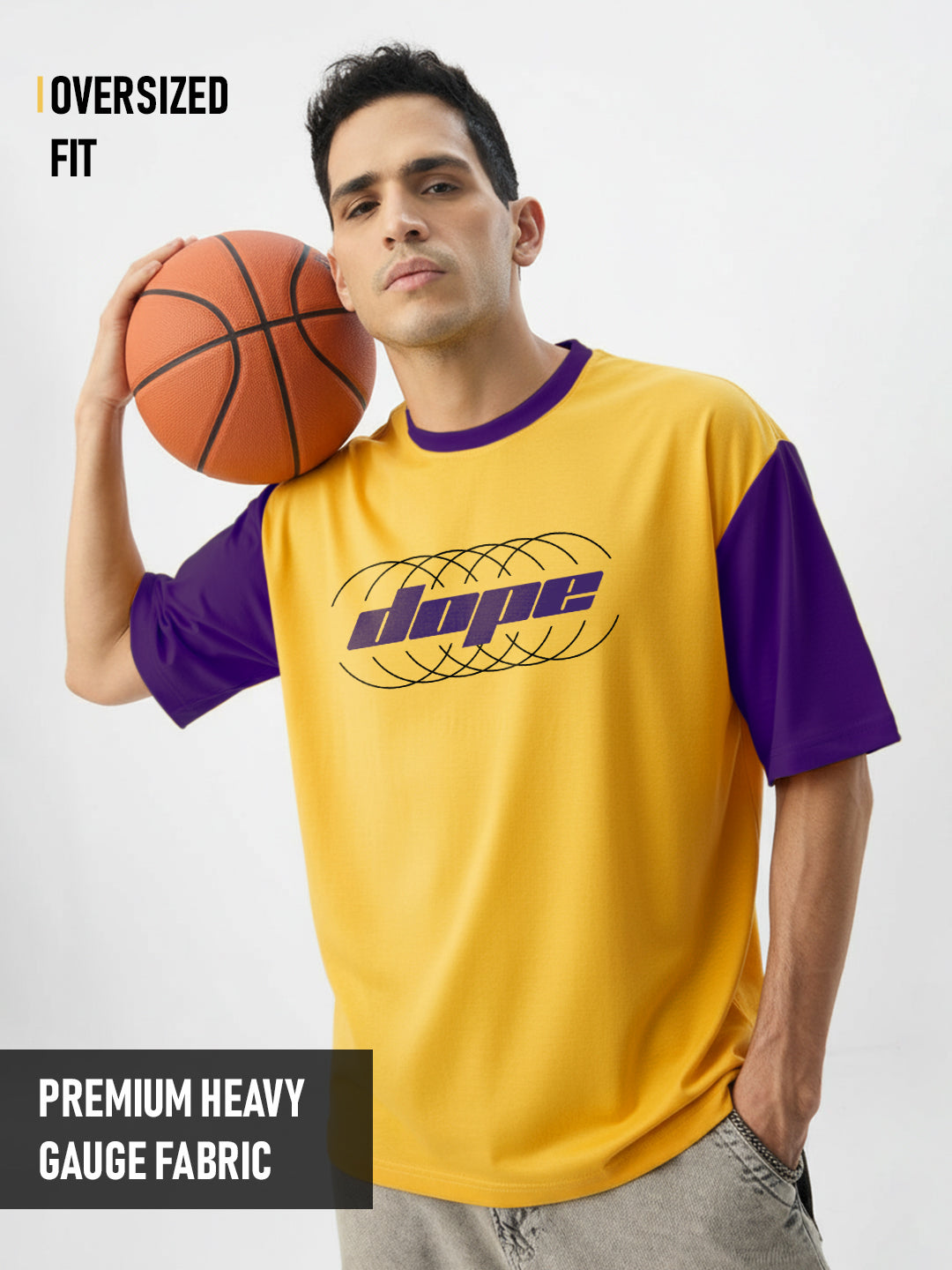 Dope Oversized T-Shirt - Yellow & Purple – Crazymonk